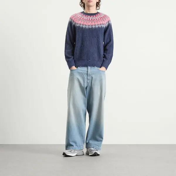BEAMS Nordic Shaggy Crew Neck Jumper