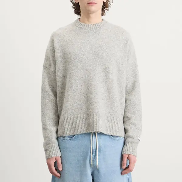 ABOUT:BLANK Mohair Knitted Logo Crewneck