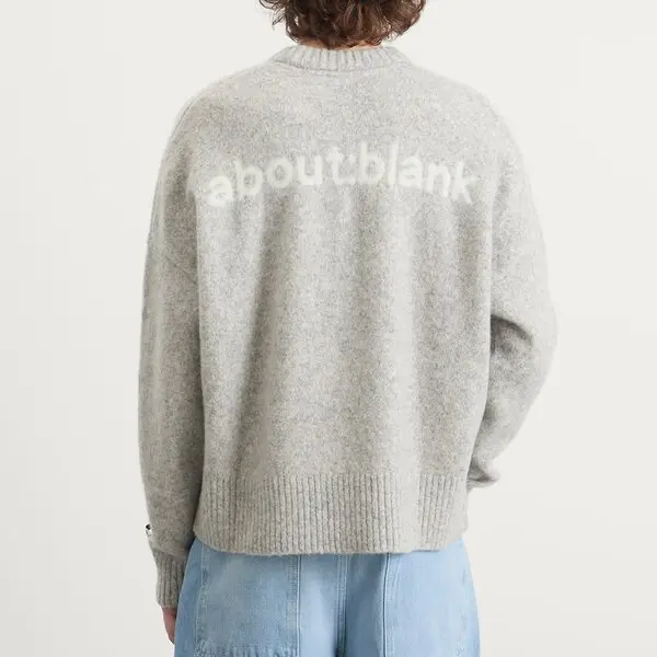 ABOUT:BLANK Mohair Knitted Logo Crewneck