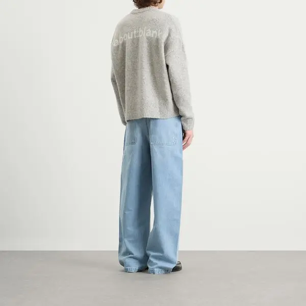 ABOUT:BLANK Mohair Knitted Logo Crewneck