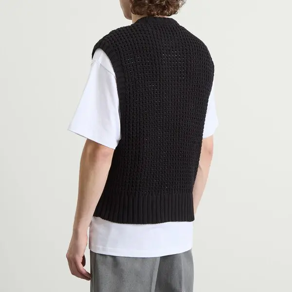 ABOUT:BLANK Moss Stitch Knitted Vest - Black