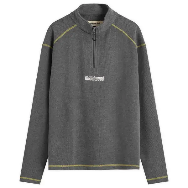 METALWOOD STUDIO Contrast Stitch Quarter Zip Sweatshirt