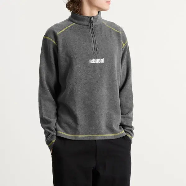 METALWOOD STUDIO Contrast Stitch Quarter Zip Sweatshirt