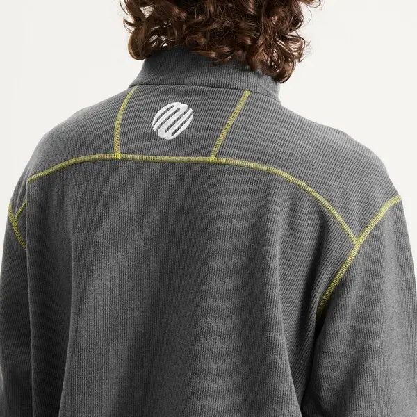 METALWOOD STUDIO Contrast Stitch Quarter Zip Sweatshirt