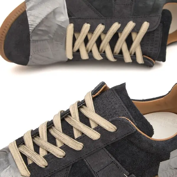 MAISON MARGIELA Repaired Replica Sneaker - Black/silver