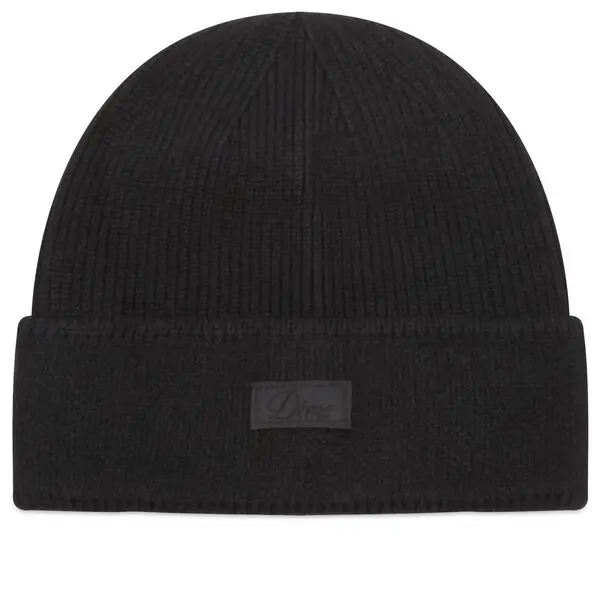 DIME Cursive Rib Beanie - Black