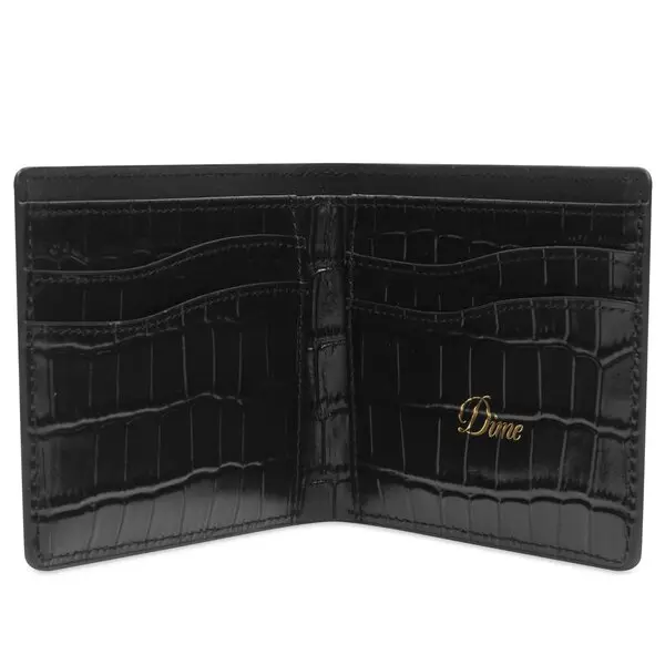 DIME Croc Bifold Wallet - Black
