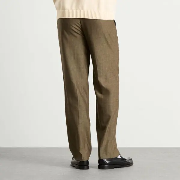 PERCIVAL Grounds Herringbone Wool Relaxed Trousers