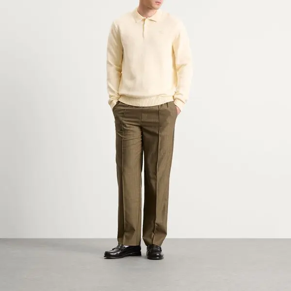 PERCIVAL Grounds Herringbone Wool Relaxed Trousers
