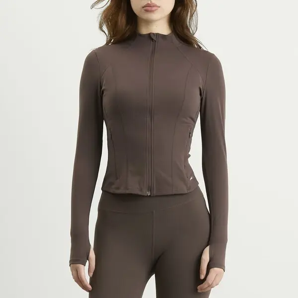 TALA Dayflex Zip Through Running Jacket - Mocha Brown