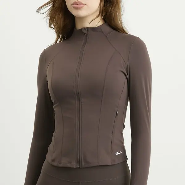 TALA Dayflex Zip Through Running Jacket - Mocha Brown