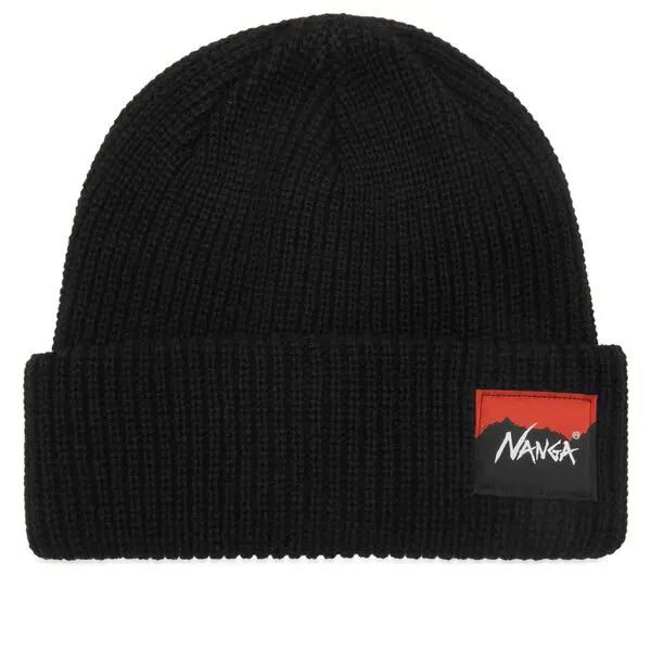 NANGA Box Logo Bulky Beanie - Black