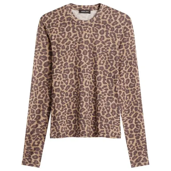 ANINE BING Sylvie Long Sleeve T-shirt - Leopard