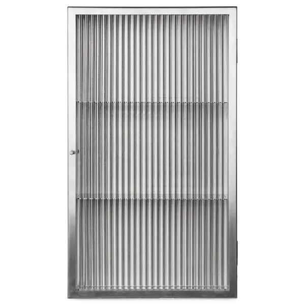 FERM LIVING Haze Wall Cabinet Reeded Glass - Stainless Steel