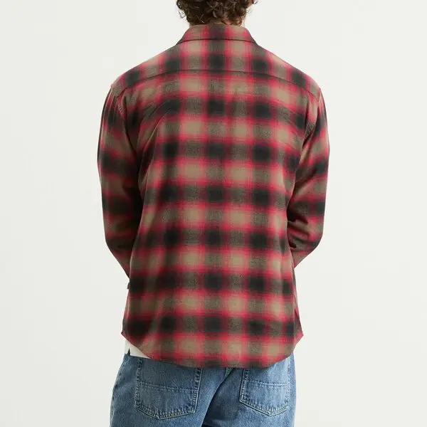 Nn07 Deon Check Flannel Shirt - Red Check