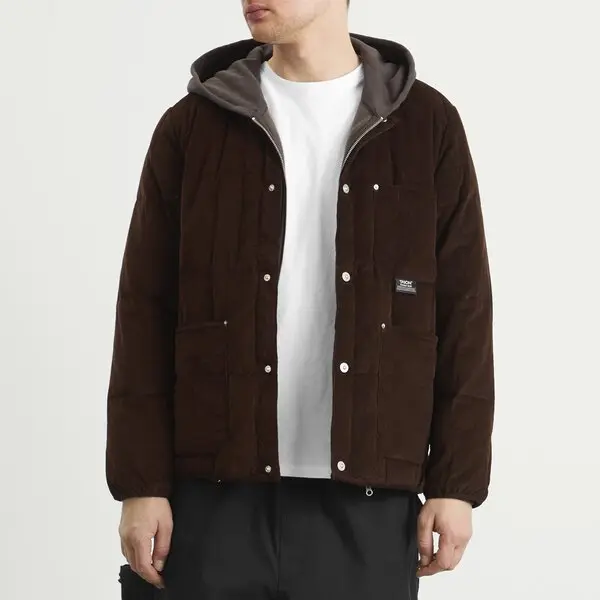 Taion Work Crew Neck Down Jacket - Dark Brown