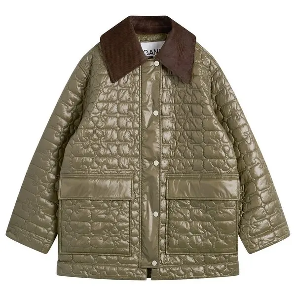 GANNI Shiny Quilt Jacket - Kalamata