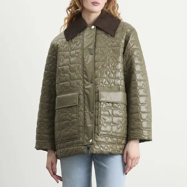 GANNI Shiny Quilt Jacket - Kalamata