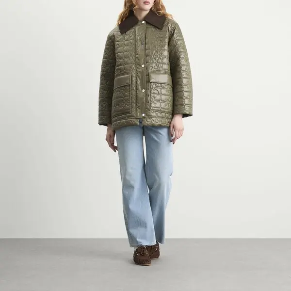 GANNI Shiny Quilt Jacket - Kalamata