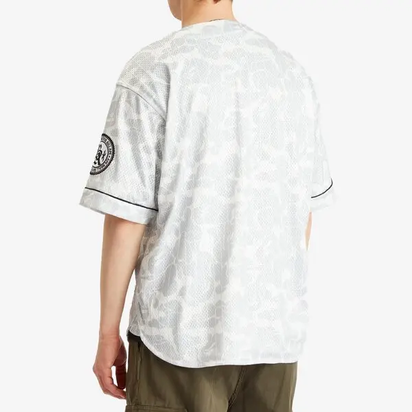 A BATHING APE Camouflage Stripe Baseball Shirt
