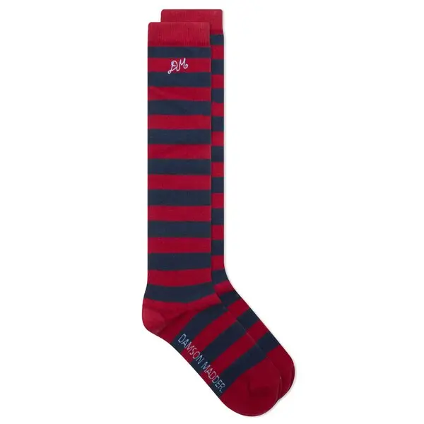 DAMSON MADDER Knee High Stripe Socks - Red