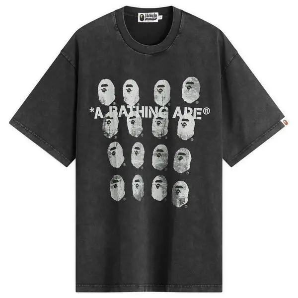 A BATHING APE Garment Dye Logo Relaxed Fit T-shirt