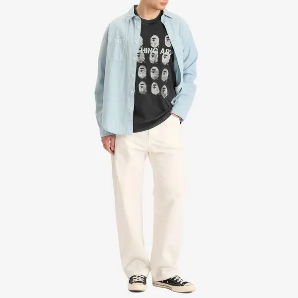 A BATHING APE Garment Dye Logo Relaxed Fit T-shirt