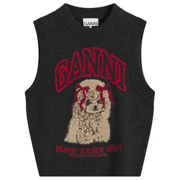 GANNI Graphic Wool Vest