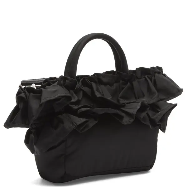 GANNI Mini Shopper Ruffle - Black