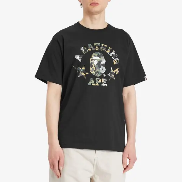 A BATHING APE 1st Camo Crazy Sta College T-shirt