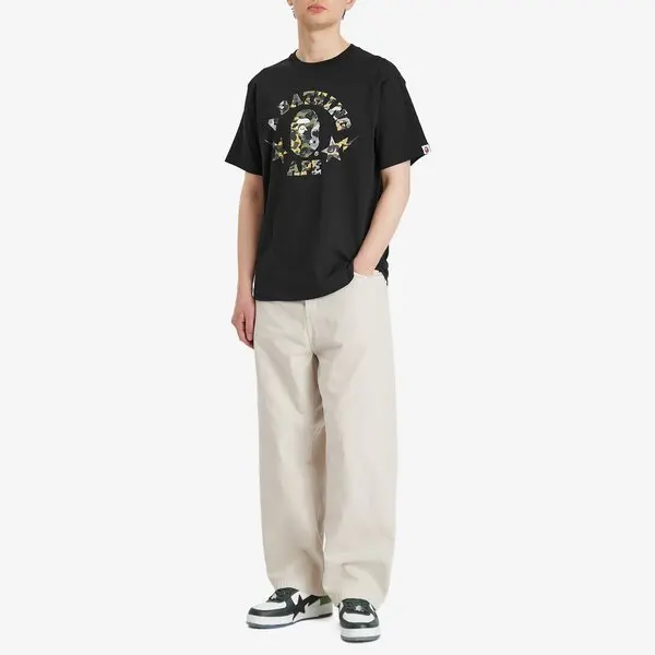 A BATHING APE 1st Camo Crazy Sta College T-shirt