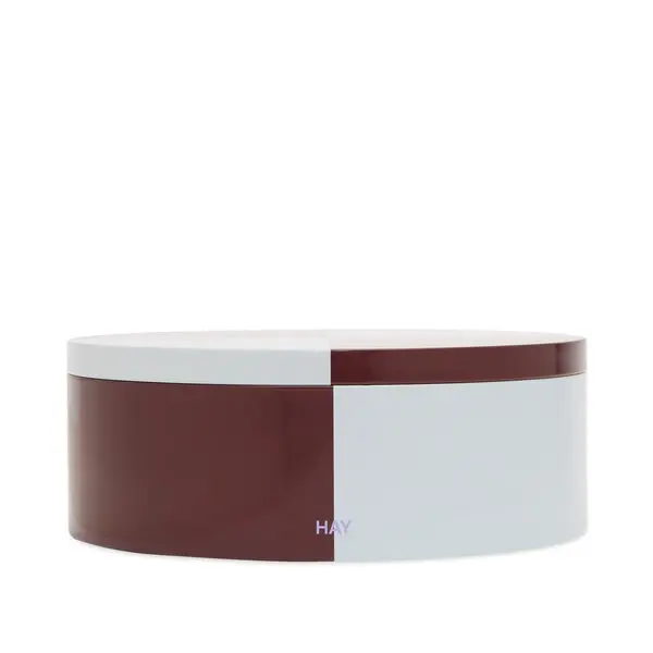 HAY Tin Container Round - Burgundy/ice Blue