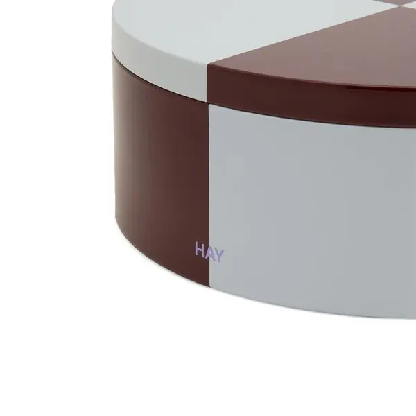 HAY Tin Container Round - Burgundy/ice Blue