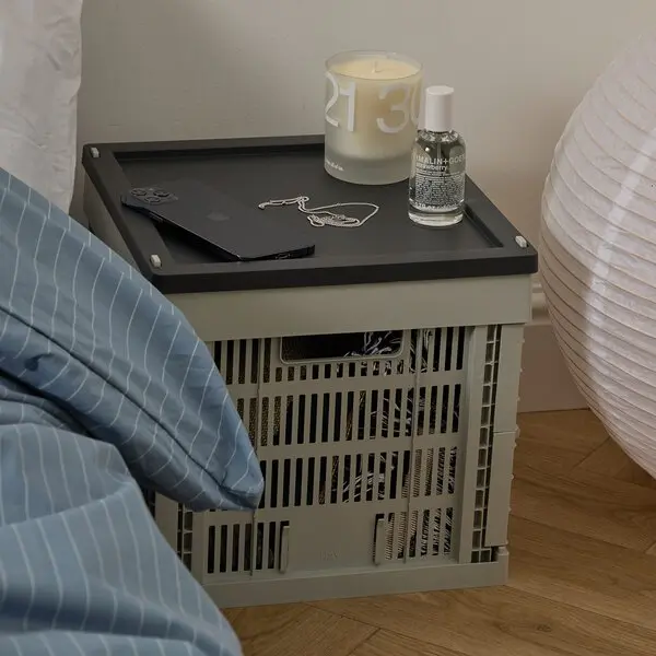 HAY Cube Recycled Crate - Grey