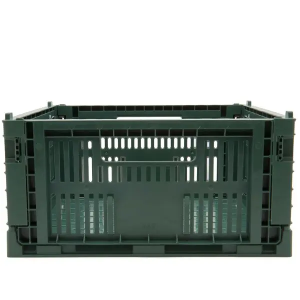 HAY Medium Square Recycled Crate - Dark Green