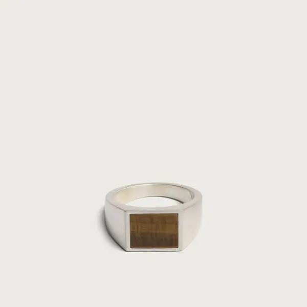 SERGE DENIMES Dusk Ring With Tiger's Eye - Silver
