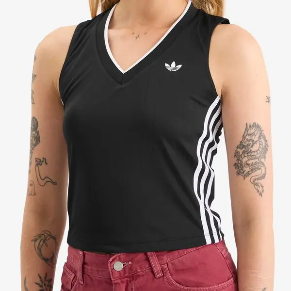 Adidas V-neck Sleeveless Top - Black