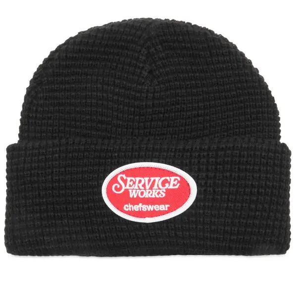 SERVICE WORKS Waffle Patch Beanie - Black
