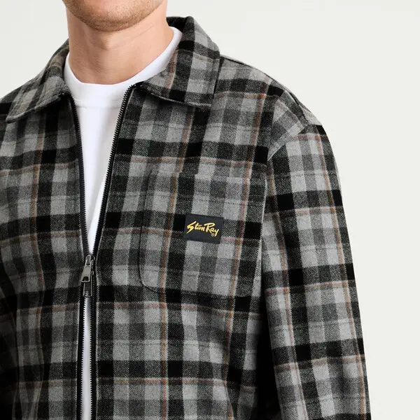 STAN RAY Zip Shirt - Charcoal Plaid