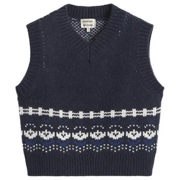 DAMSON MADDER Rhona House Knitted Vest - Navy