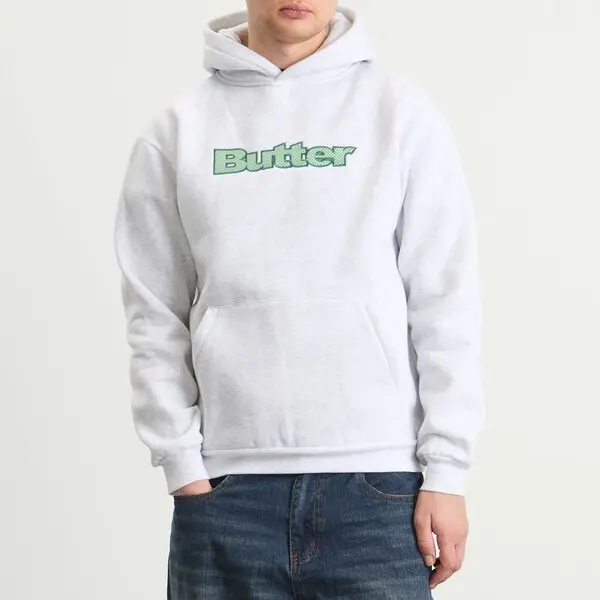 BUTTER GOODS Textured Logo Hoodie - Ash