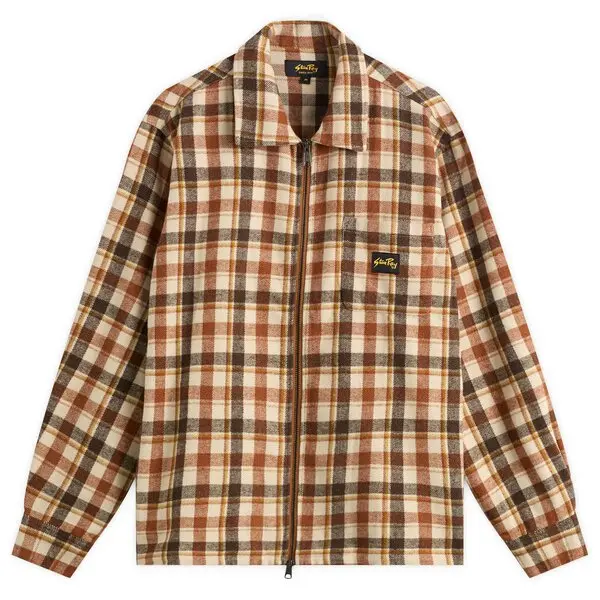 STAN RAY Zip Shirt - Tan Plaid