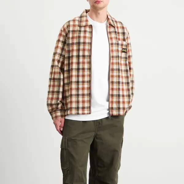 STAN RAY Zip Shirt - Tan Plaid