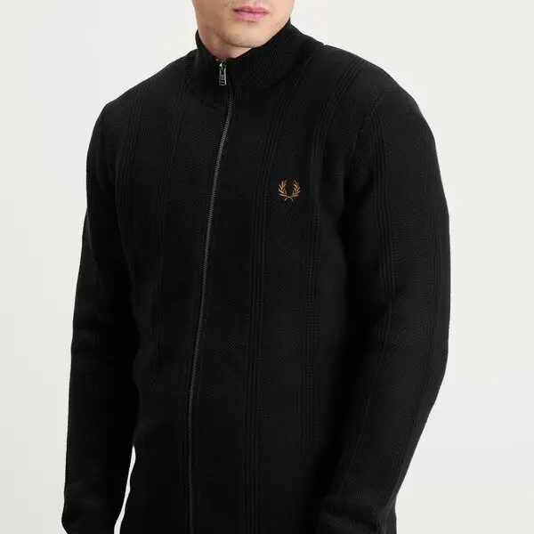 Fred Perry Textured Zip Through Cardigan