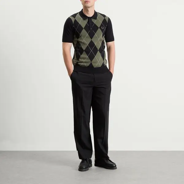 Fred Perry Argyle Knitted Polo Shirt