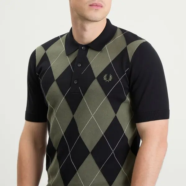 Fred Perry Argyle Knitted Polo Shirt