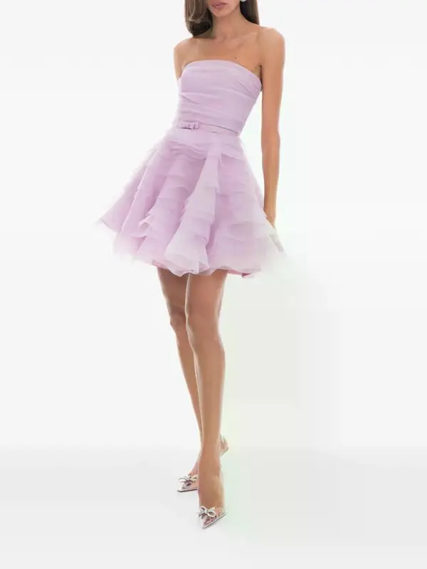 ANA RADU Strapless Ruffled Mini Dress