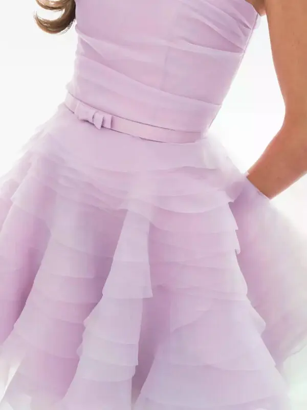 ANA RADU Strapless Ruffled Mini Dress