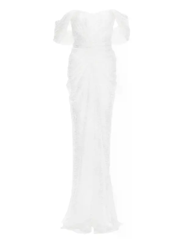 ANA RADU Off-shoulder Sequinned Gown