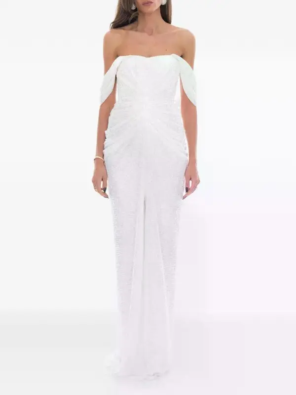 ANA RADU Off-shoulder Sequinned Gown